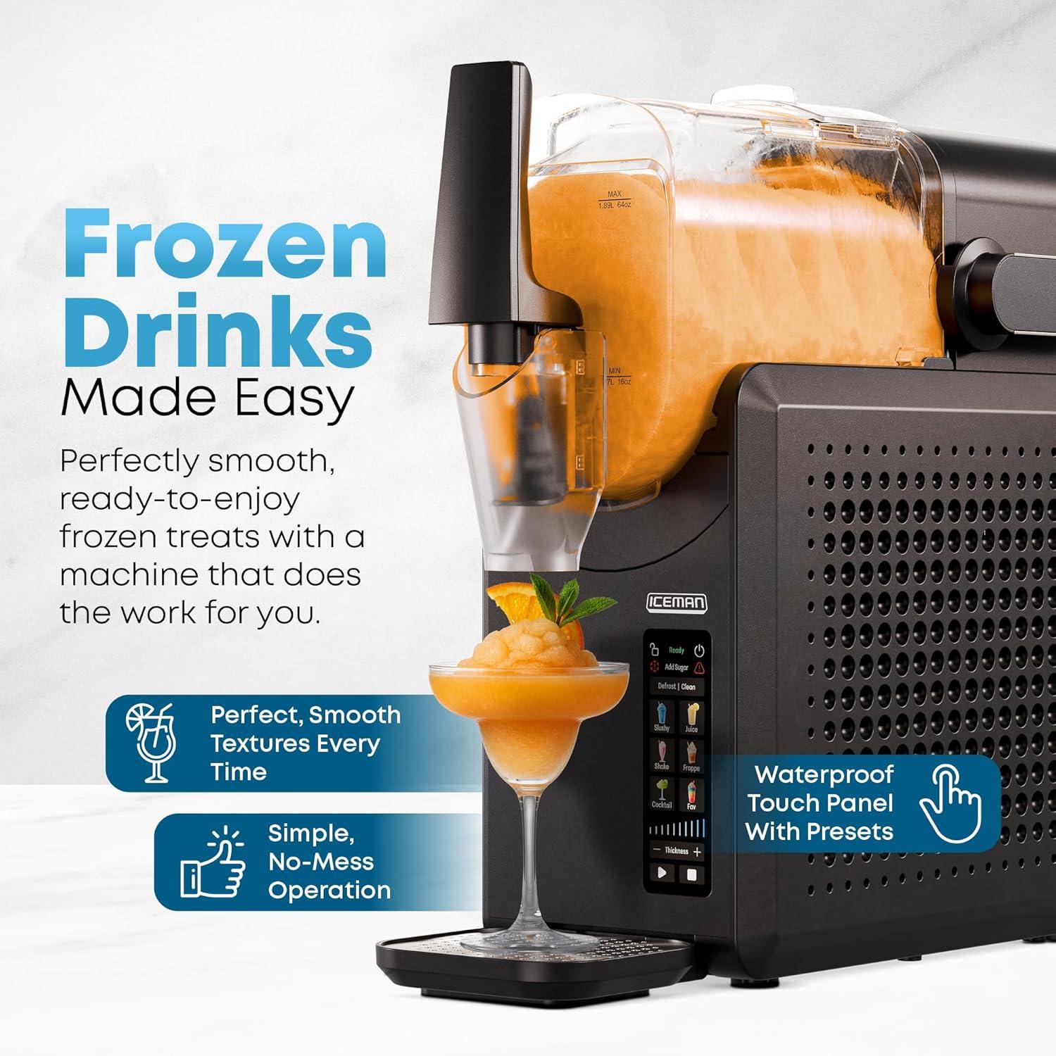 Iceman by Chefman Slush-Ease MAX 90oz Slushie Machine, 64oz Liquid ...