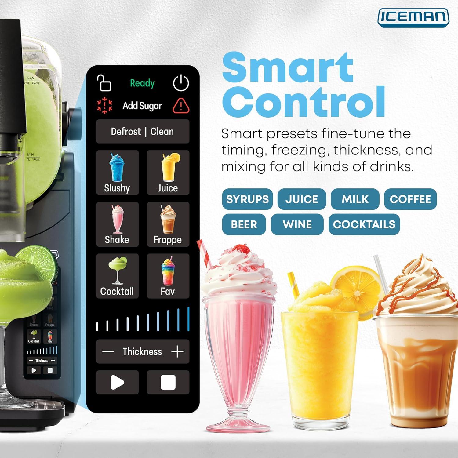 Iceman by Chefman Slush-Ease MAX 90oz Slushie Machine, 64oz Liquid ...